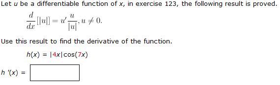 Solved Let u be a differentiable function of x, in exercise | Chegg.com
