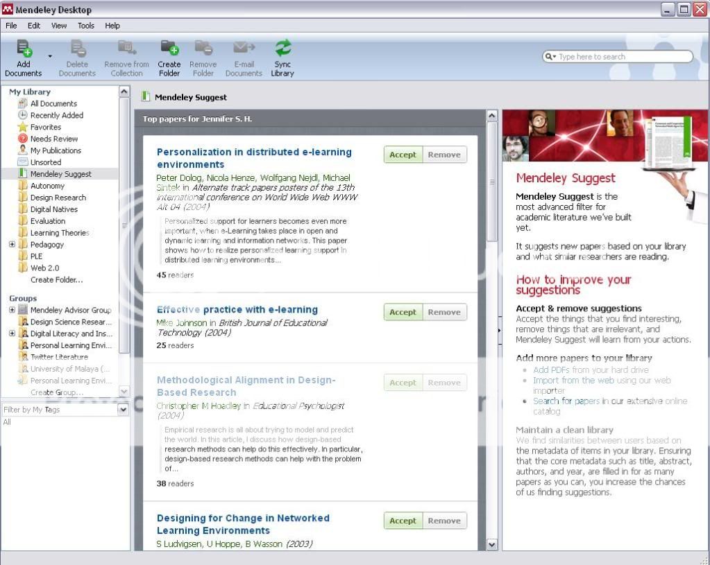 Mendeley v1.3 – Mendeley Suggest – Jenn's Studious Life