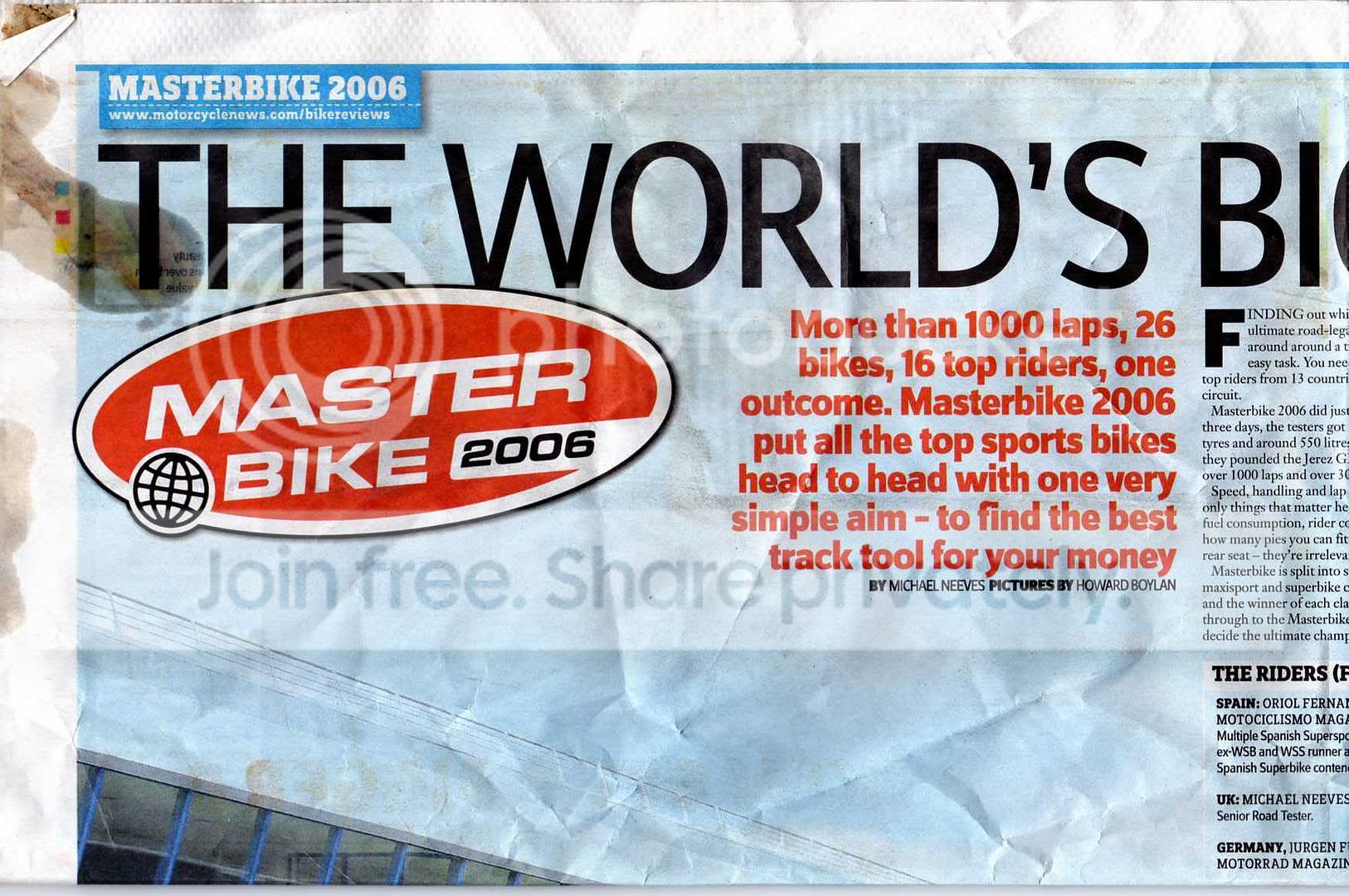 2006 Master Bike shootout.